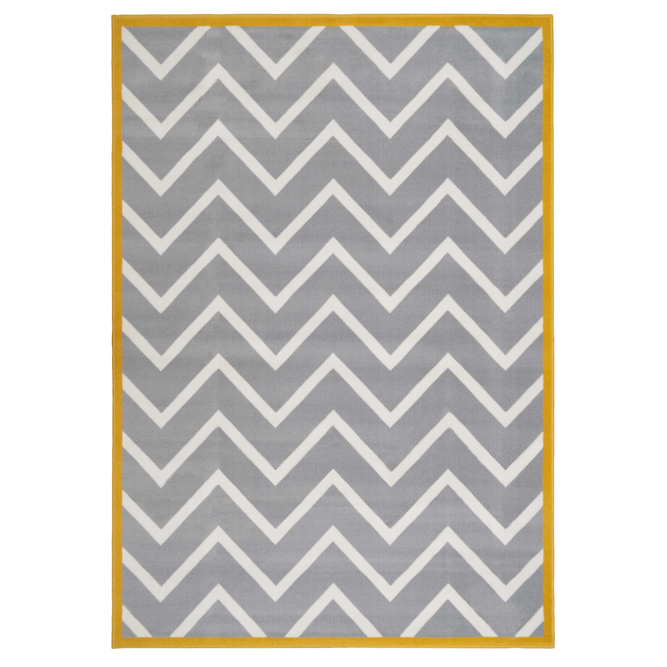 Grey Chevron Bordered Rug | Living Room Rugs | Kukoon Rugs Online