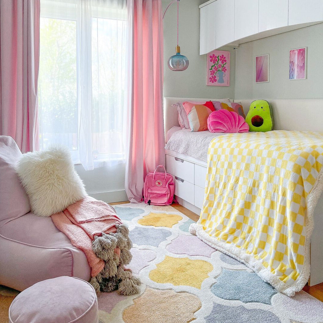 Colourful Pastel Trellis Area Room Rug | Living Room Rugs | Kukoon Rugs ...