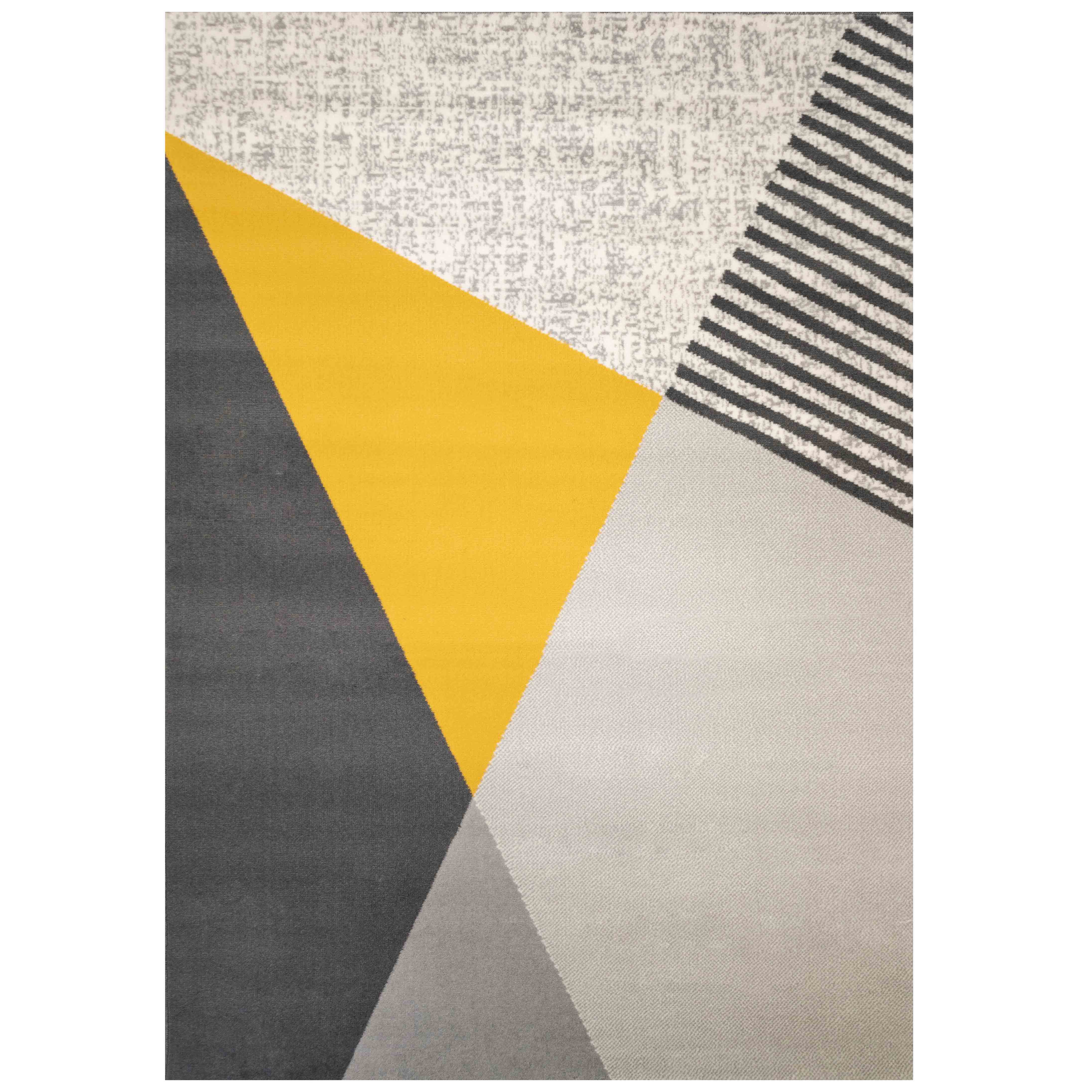 Ochre Grey Fractured Rug | Living Room Rugs | Kukoon Rugs Online