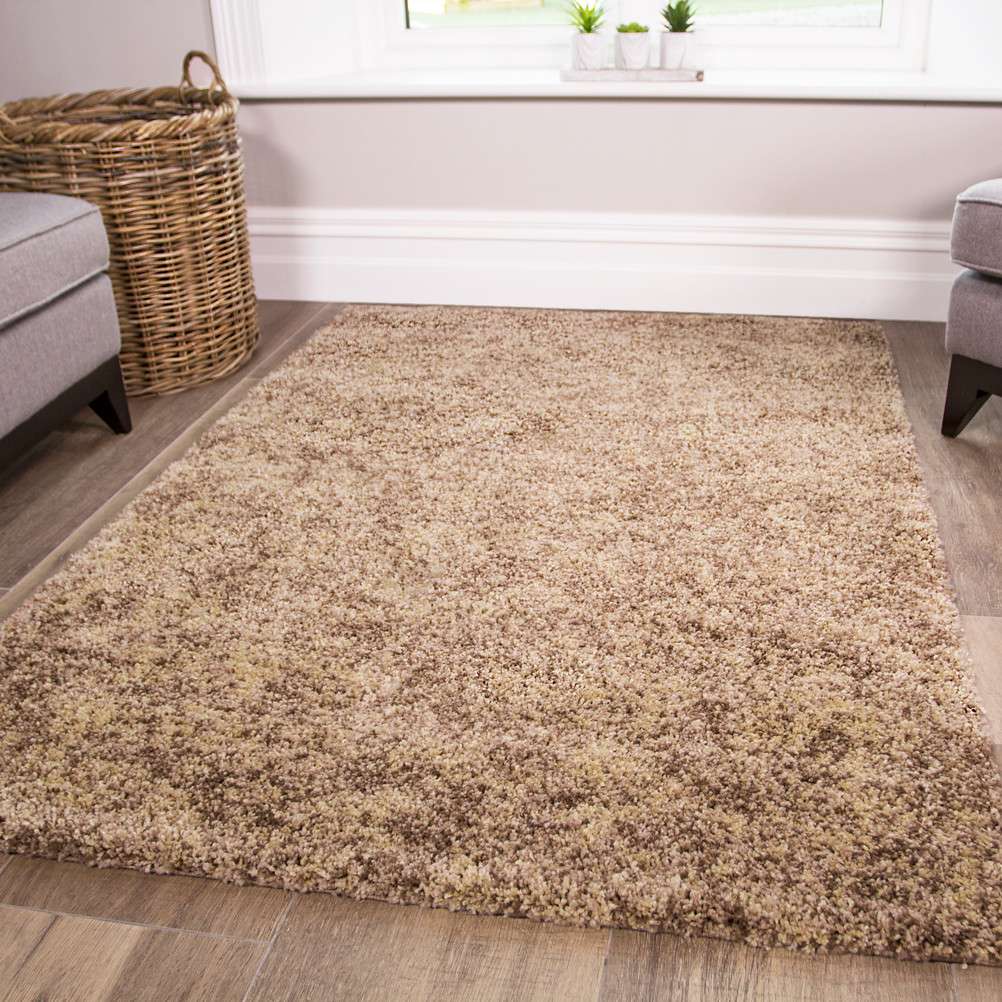 Luxurious Taupe Shaggy Living Room Rug - Murano | Living Room Rugs ...