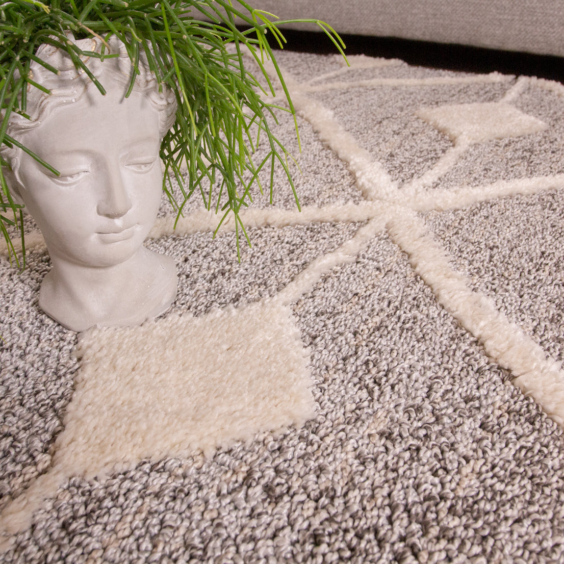 Scandi Grey Cream Runner Rug - Ashbee | Runner Rugs | Kukoon Rugs Online