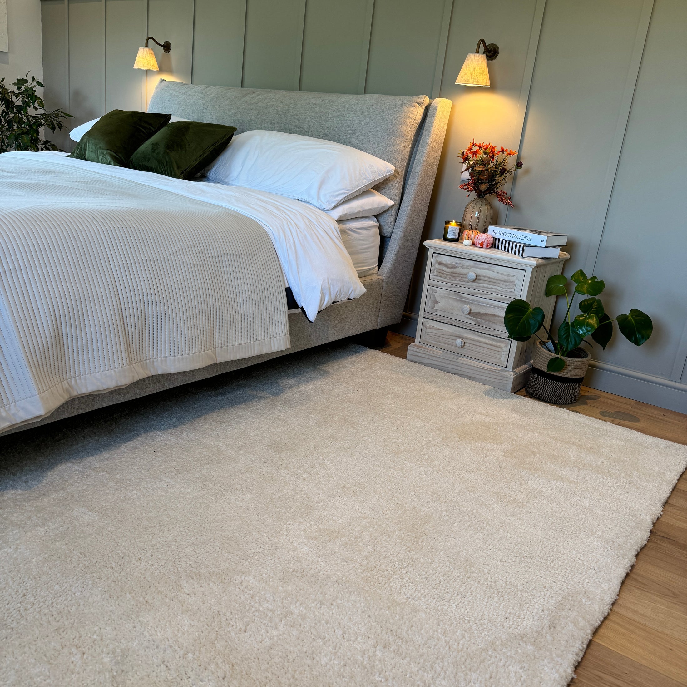 Premium Cream Shaggy Rug - Lace | Shaggy Rugs | Kukoon Rugs Online