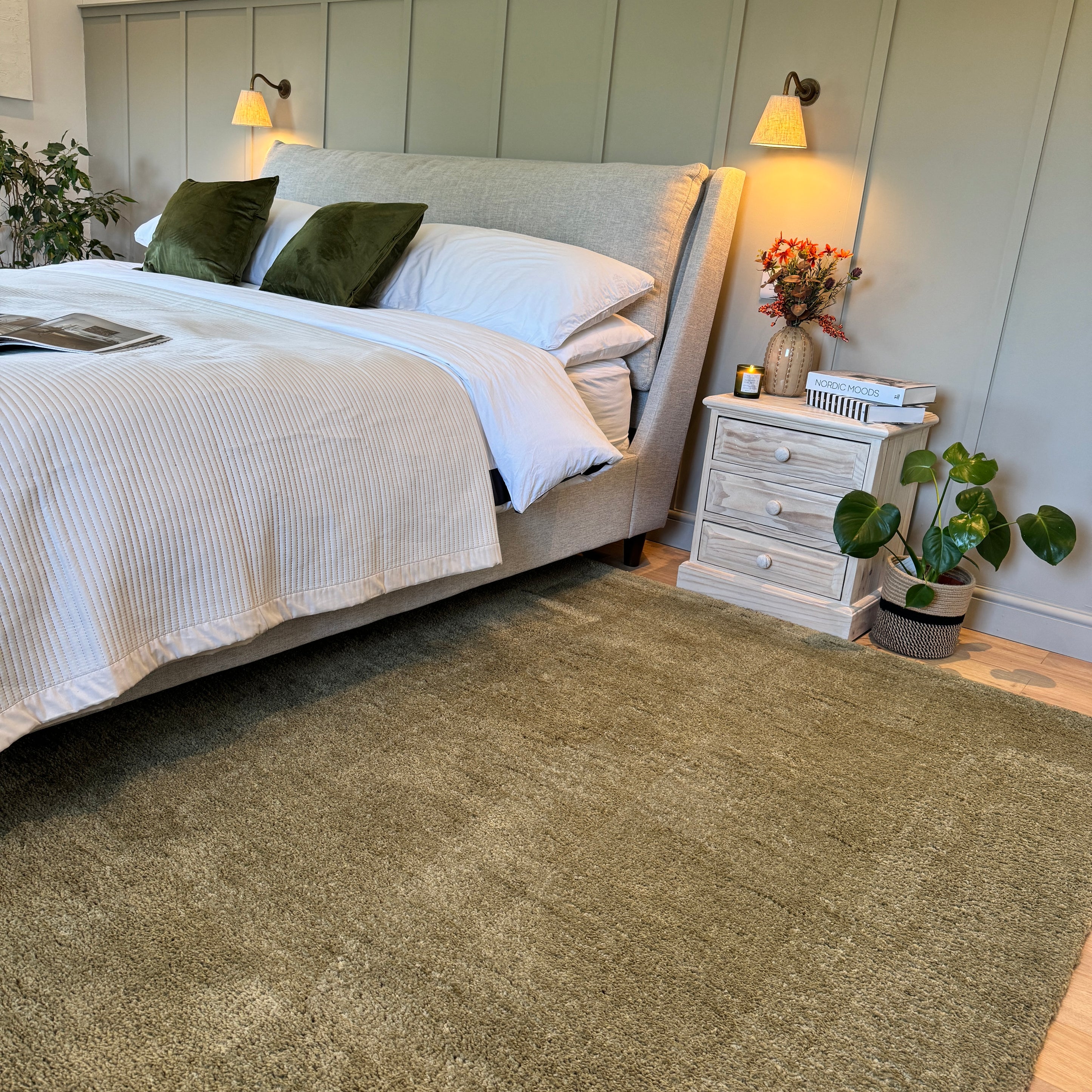 Premium Sage Green Shaggy Rug - Sage | Shaggy Rugs | Kukoon Rugs Online