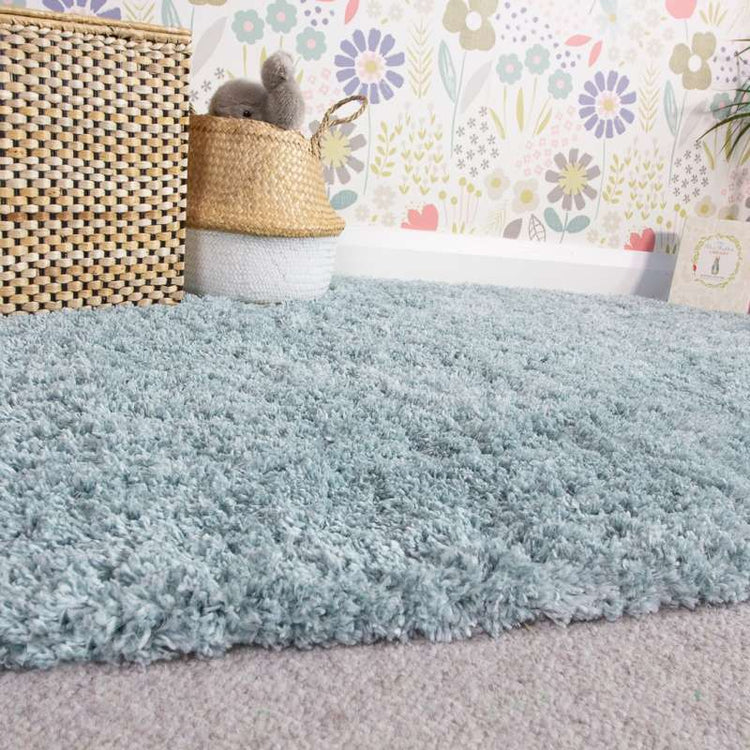 Soft Everyday Duck Egg Shaggy Rug | Living Room Rugs | Kukoon Rugs Online