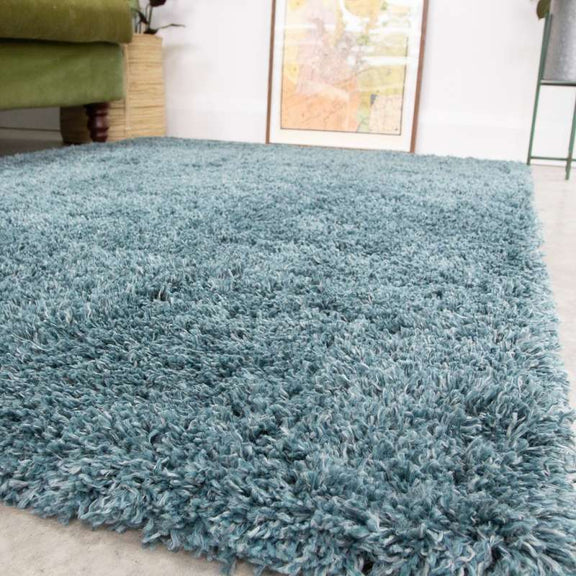Super Soft Luxury Blue Shaggy Rug | Living Room Rugs | Kukoon Rugs Online