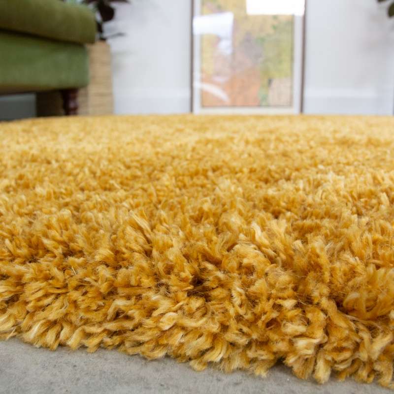 Super Soft Luxury Yellow Shaggy Rug | Living Room Rugs | Kukoon Rugs Online