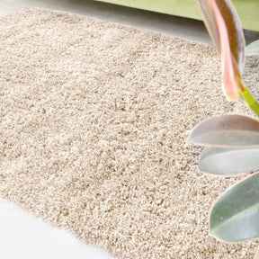 Soft Everyday Light Beige Shaggy Rug | Living Room Rugs | Kukoon Rugs ...