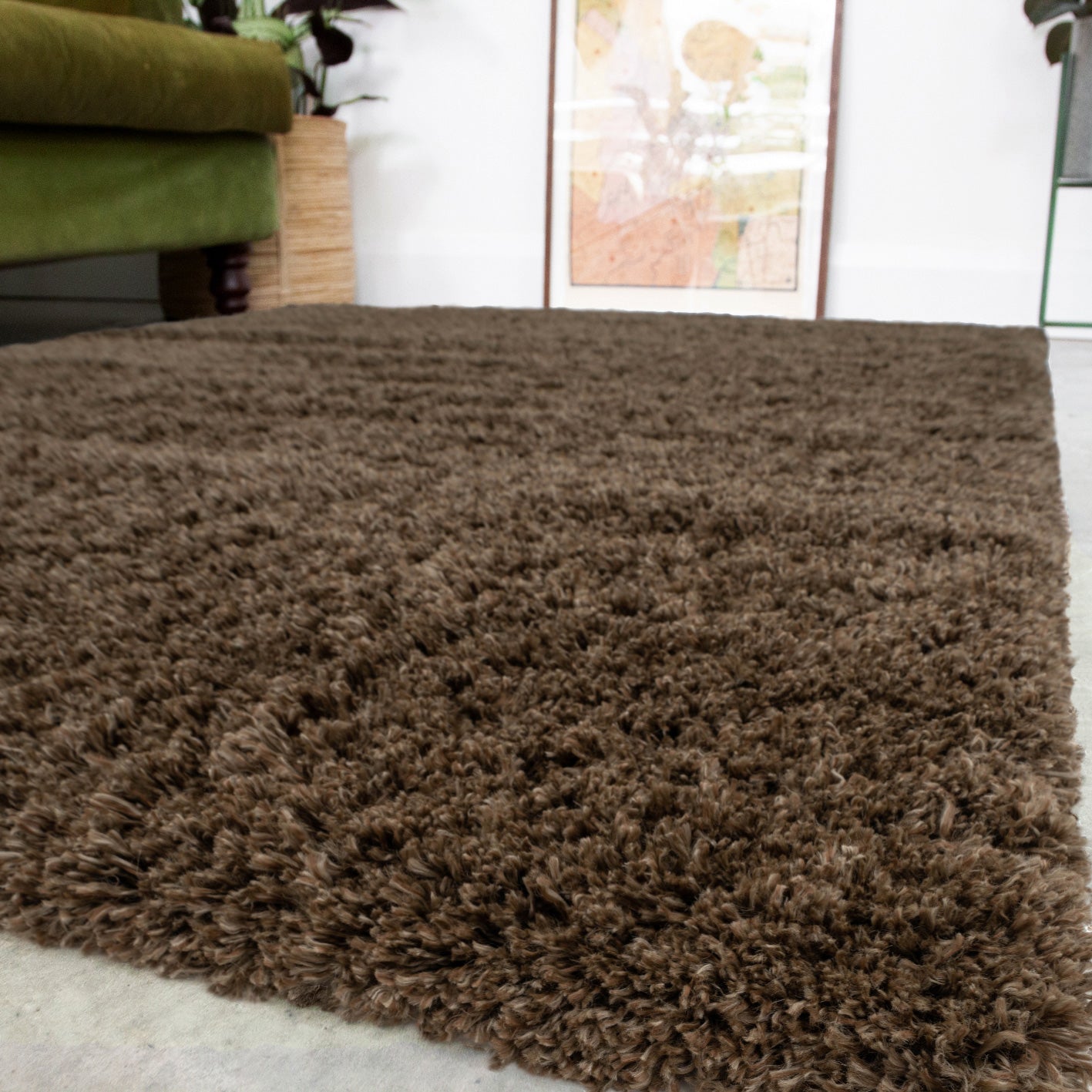 Soft Everyday Brown Shaggy Rug | Living Room Rugs | Kukoon Rugs Online
