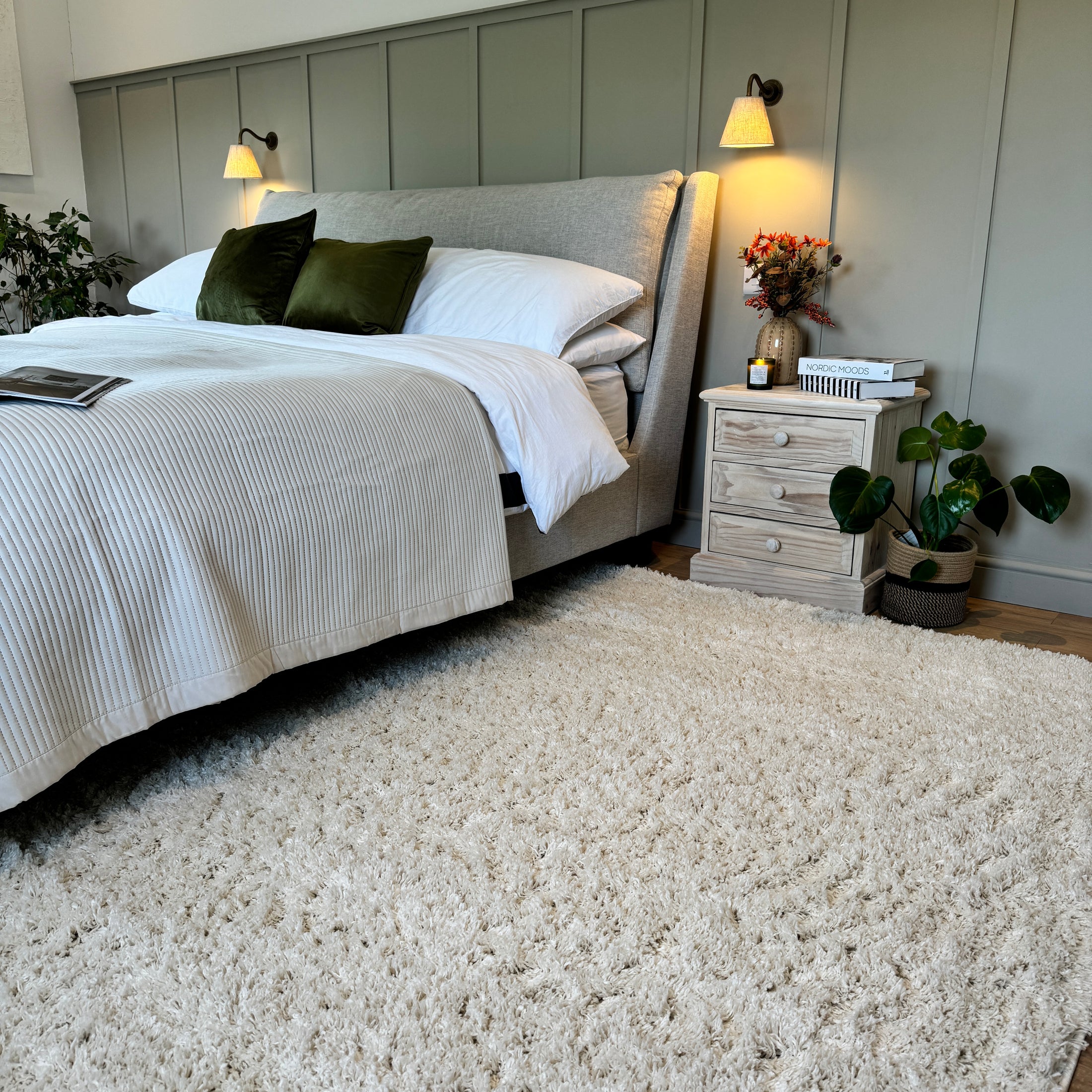 Soft Everyday Cream White Shaggy Rug | Living Room Rugs | Kukoon Rugs ...