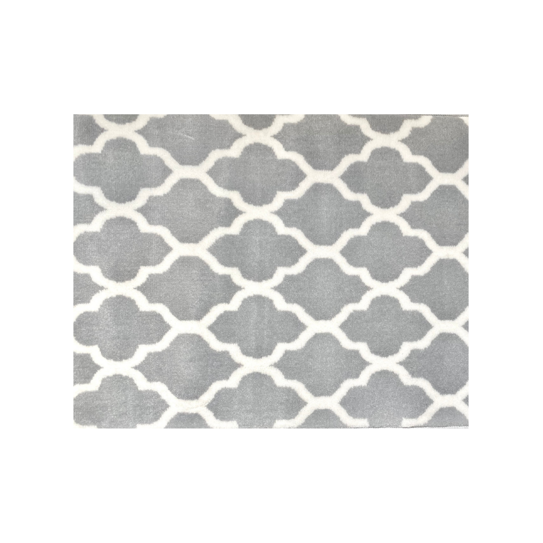 Small Trellis Silver Grey Mat | Living Room Rugs | Kukoon Rugs Online