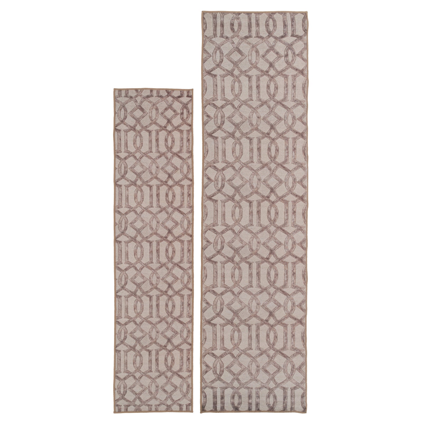 Washable Neutral Geometric Runner - Burrow | Runner Rugs | Kukoon Rugs ...