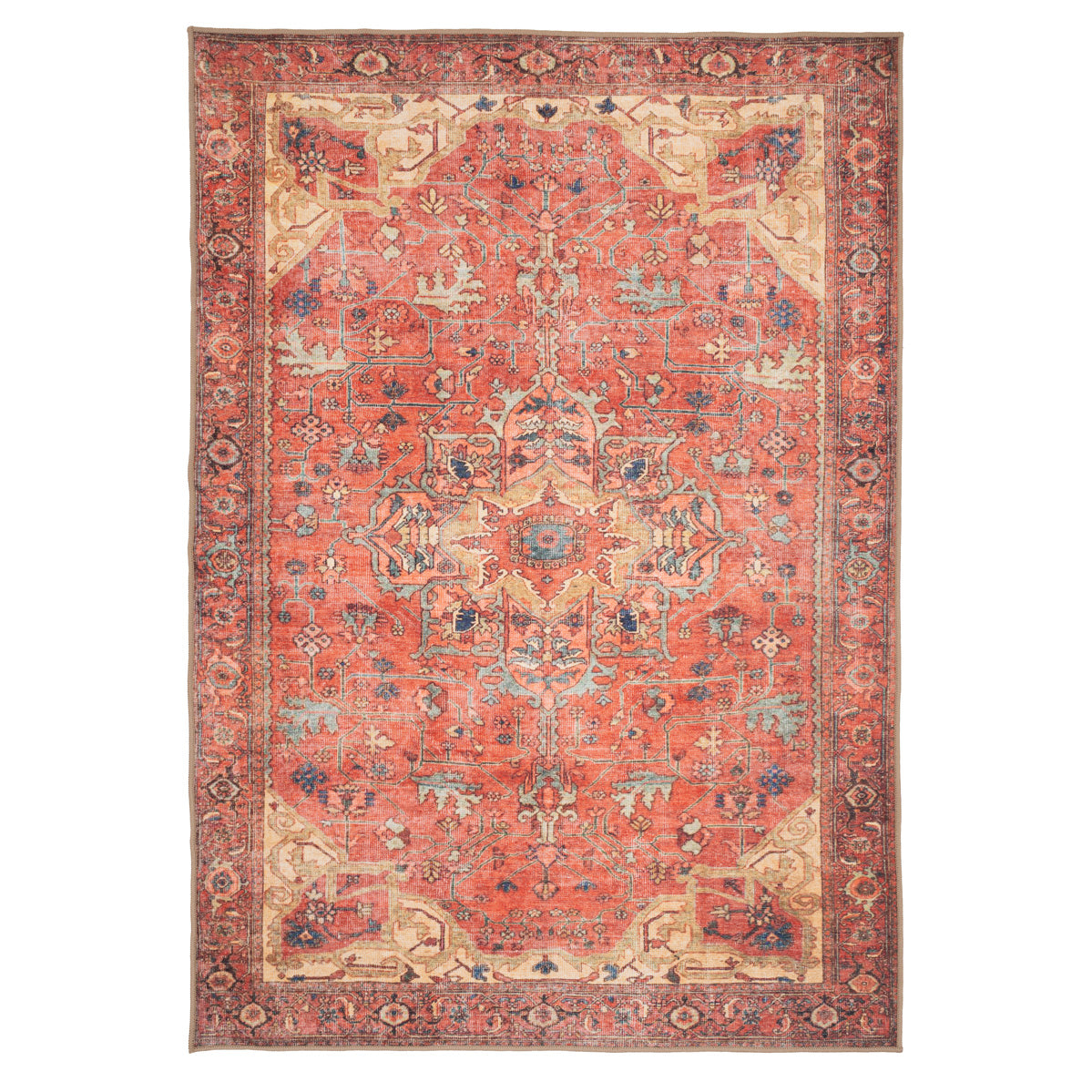 Kashan Washable Terracotta Rug - Viv | Living Room Rugs | Kukoon Rugs ...