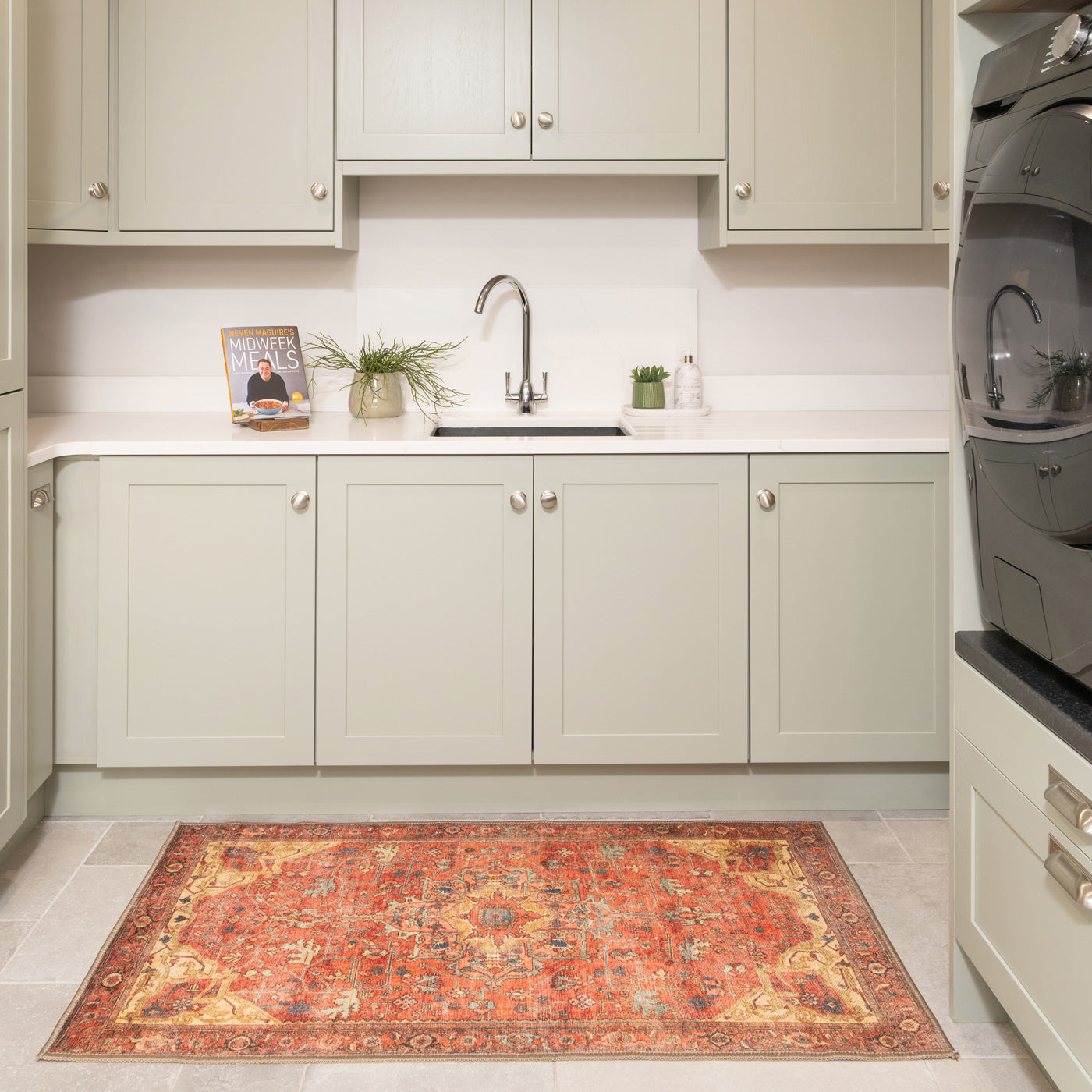 Washable Red Kitchen Mat - Viv | Kitchen Rugs | Kukoon Rugs Online