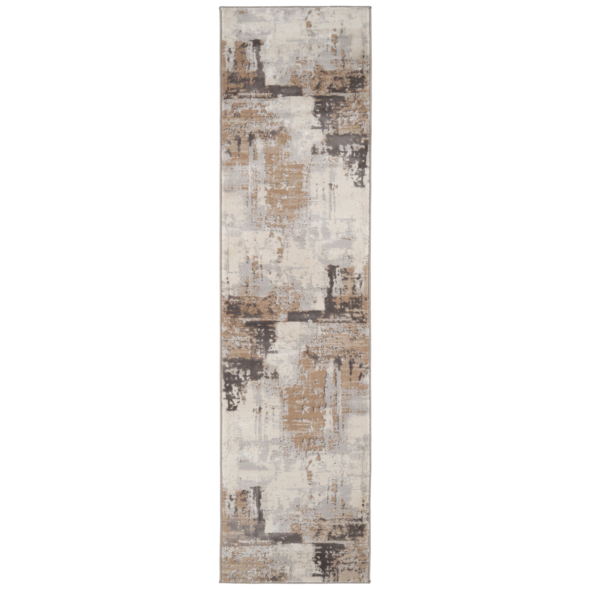 Distressed Abstract Beige Area Rug - Grace | Living Room Rugs | Kukoon ...