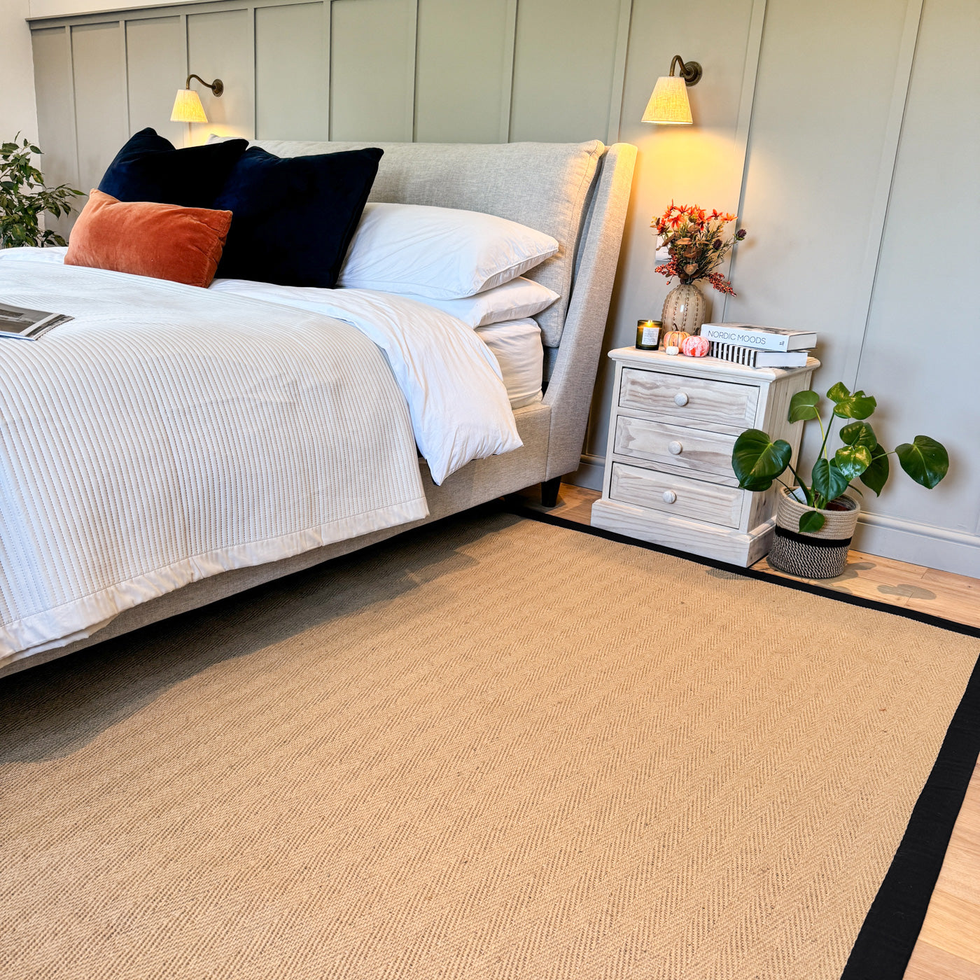 Black Border Jute Rug - Juliette Black | Living Room Rugs | Kukoon Rugs ...