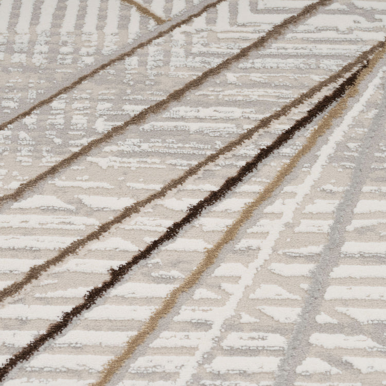 Abstract Linear Beige Rug - Jalo | Living Room Rugs | Kukoon Rugs Online