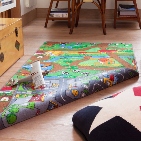 Double Sided Farm Town Kids Rug | Kids Rugs | Kukoon Rugs Online