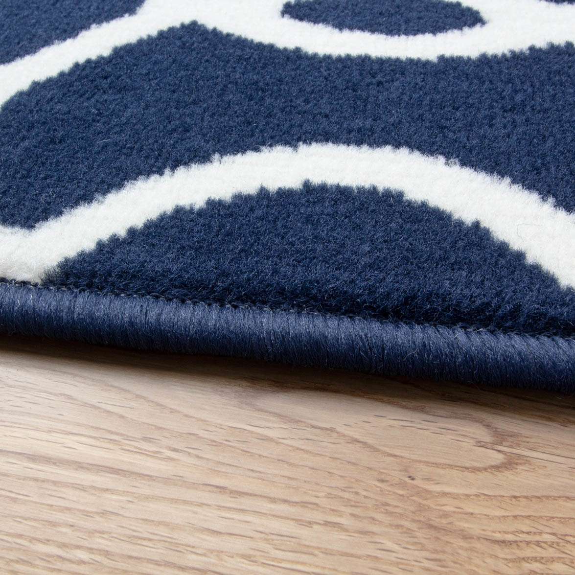 Navy Blue Modern Trellis Bedroom Rug | Living Room Rugs | Kukoon Rugs ...