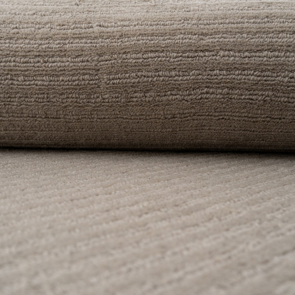 Grey Bordered Wool Rug - Olann Grey | Living Room Rugs | Kukoon Rugs Online