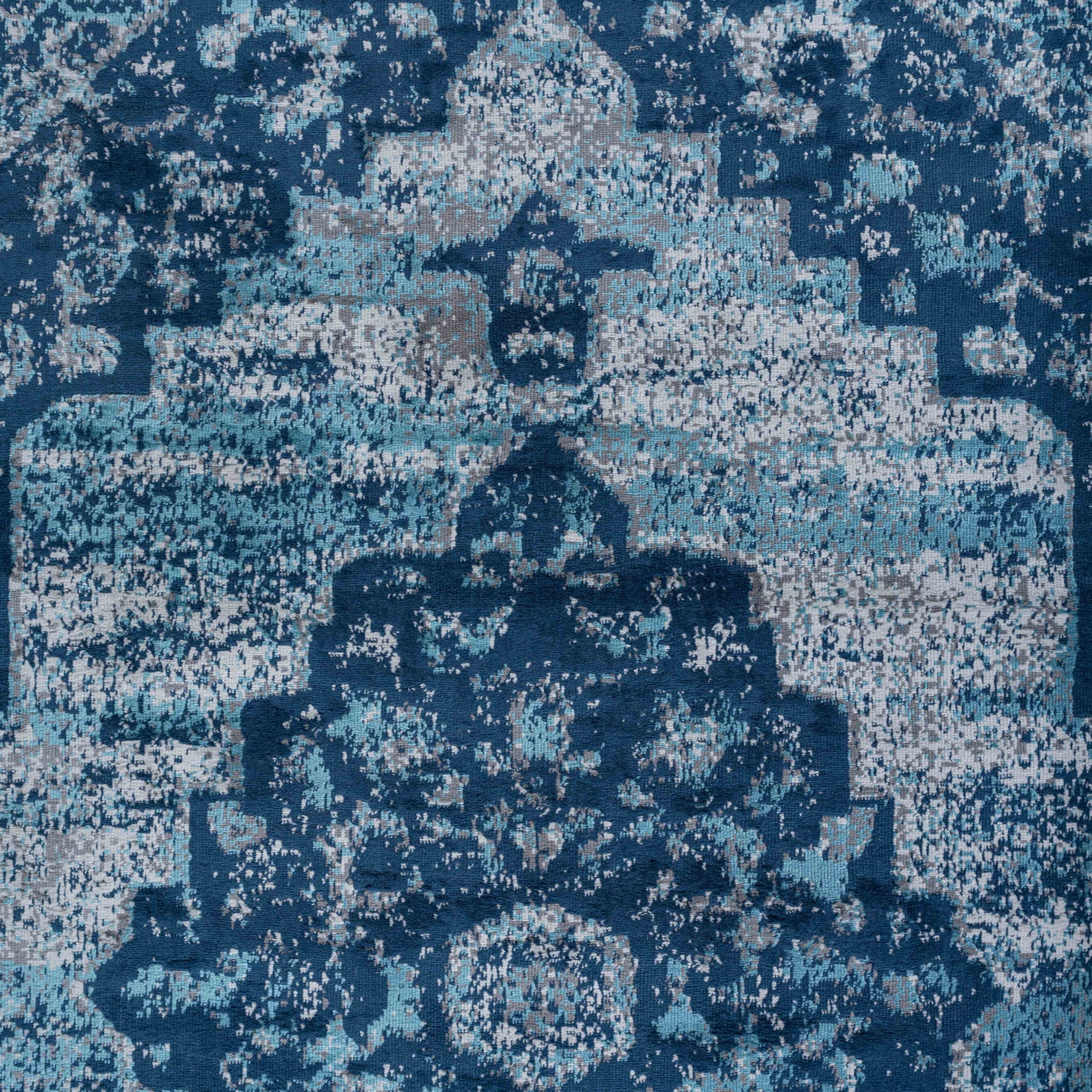 Faded Distressed Navy Blue Oriental Pattern Rug | Living Room Rugs ...