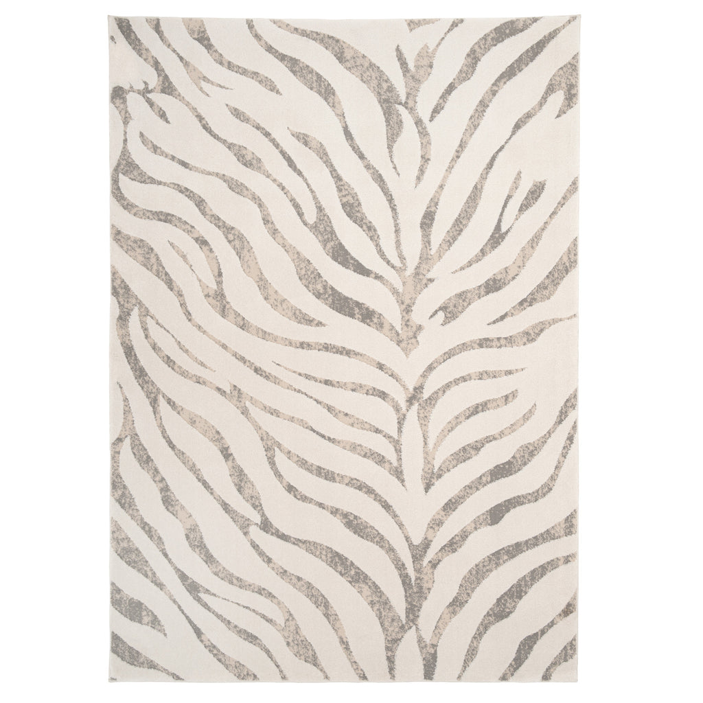 Soft Cream Zebra Print Rug - Nala | Living Room Rugs | Kukoon Rugs Online