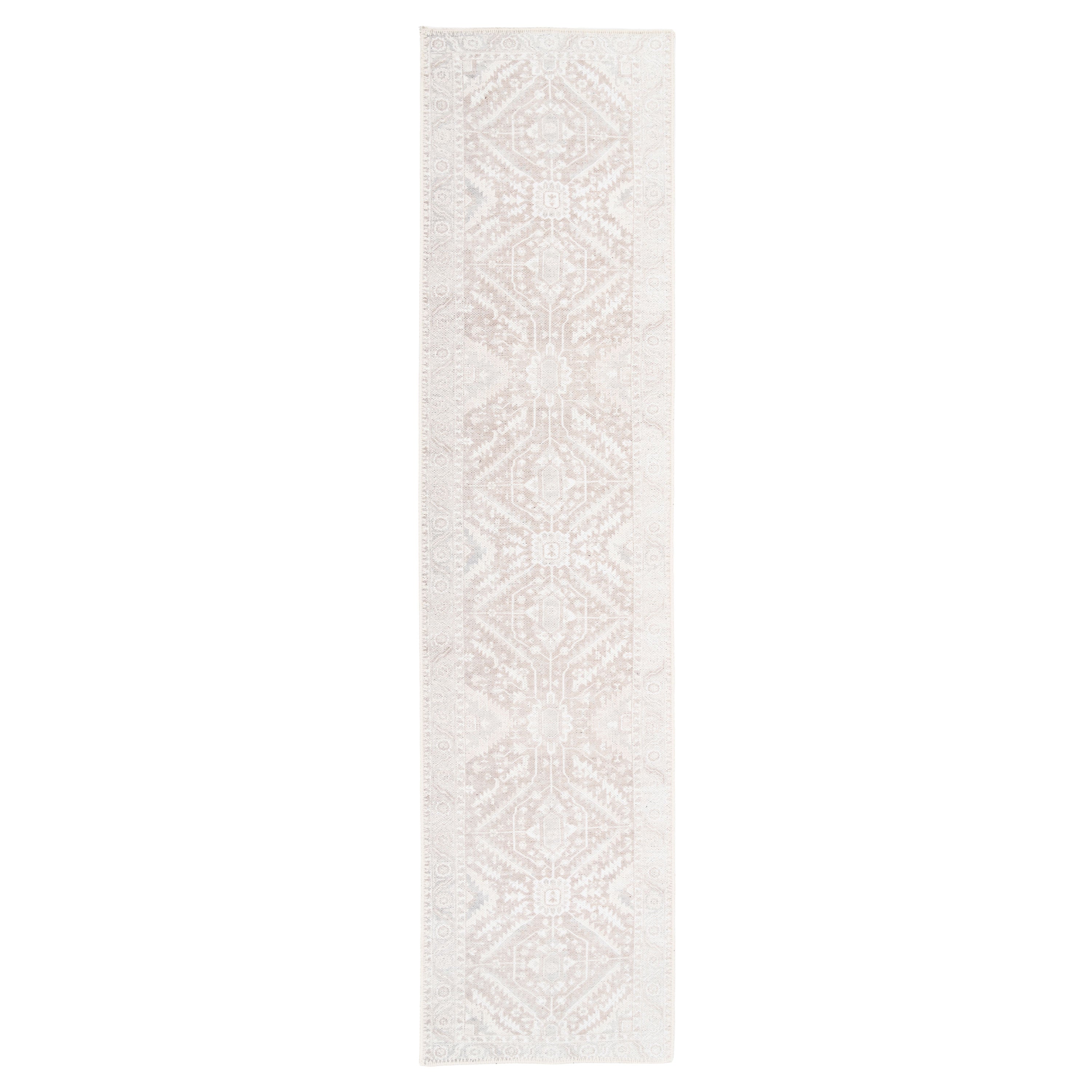 Flatwoven Washable Distressed Beige Runner - Tolka | Runner Rugs ...