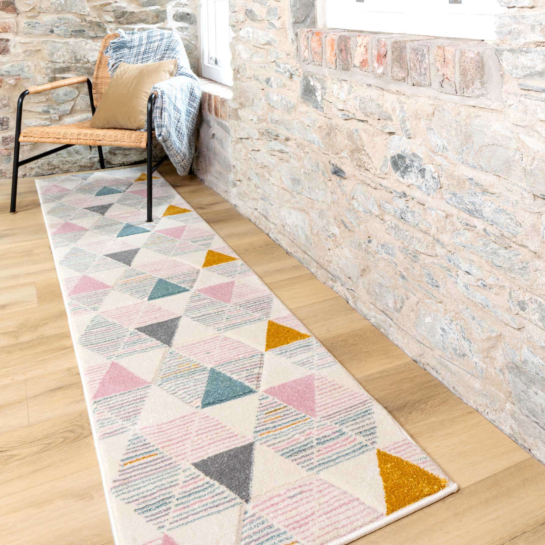 Pastel Pentagon Hallway Runner Rug | Runner Rugs | Kukoon Rugs Online