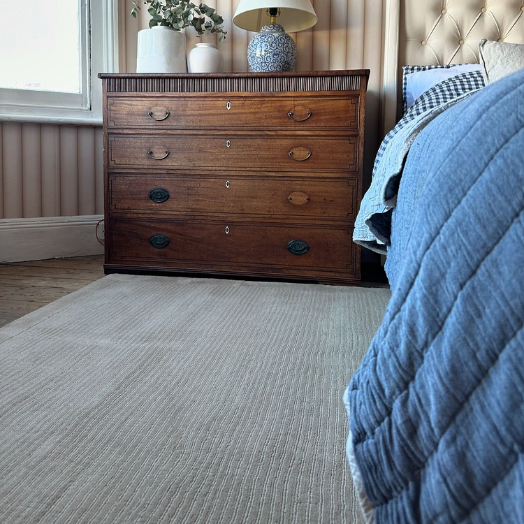 Grey Bordered Wool Rug - Olann Grey | Living Room Rugs | Kukoon Rugs Online