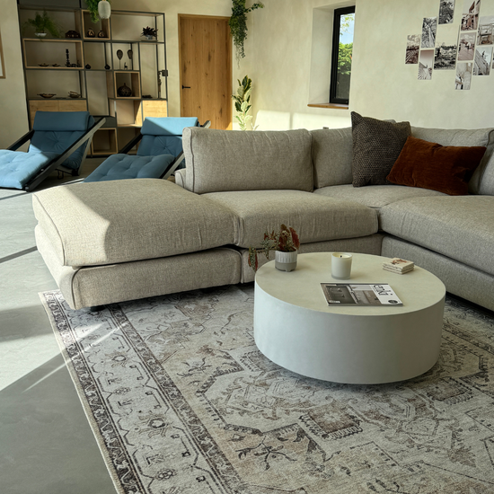 Flatwoven Washable Vintage Ivory Area Rug - Margot | Living Room Rugs ...