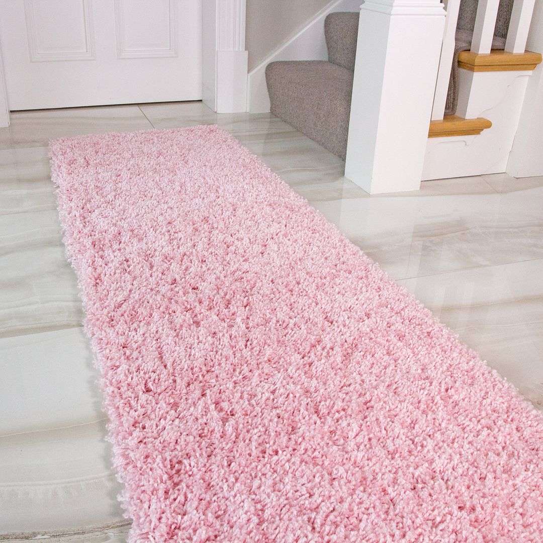 Baby Pink Shaggy Rug | Living Room Rugs | Kukoon Rugs Online