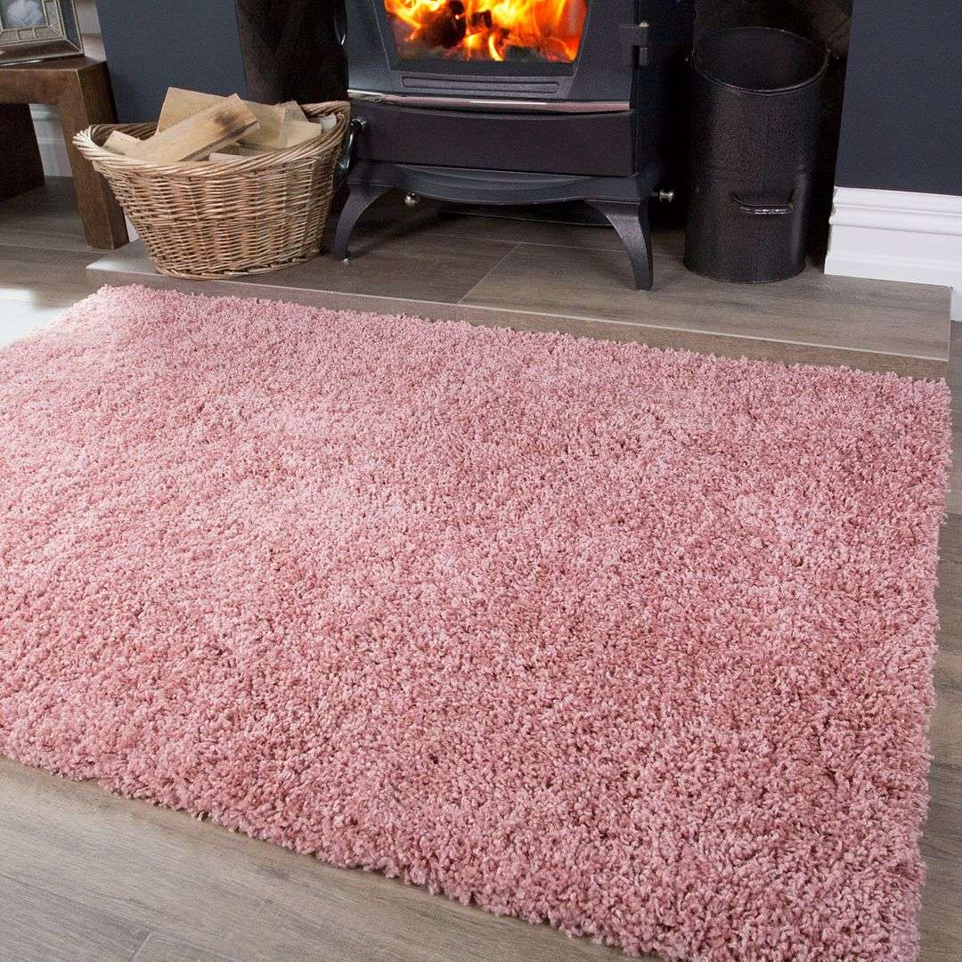 Blush Pink Shaggy Rug | Living Room Rugs | Kukoon Rugs Online