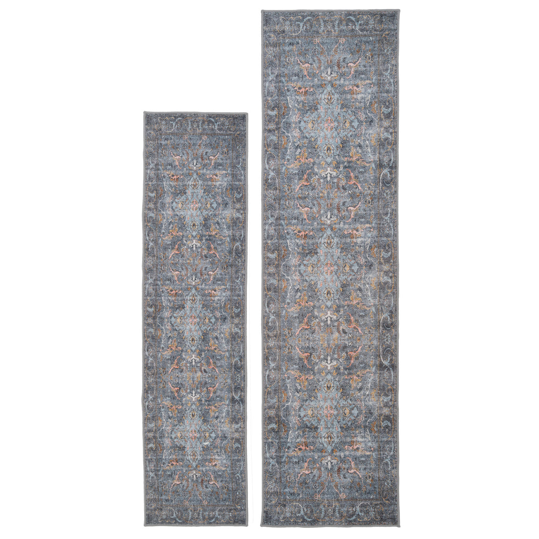 Soft Washable Blue Boho Runner - Clara | Runner Rugs | Kukoon Rugs Online