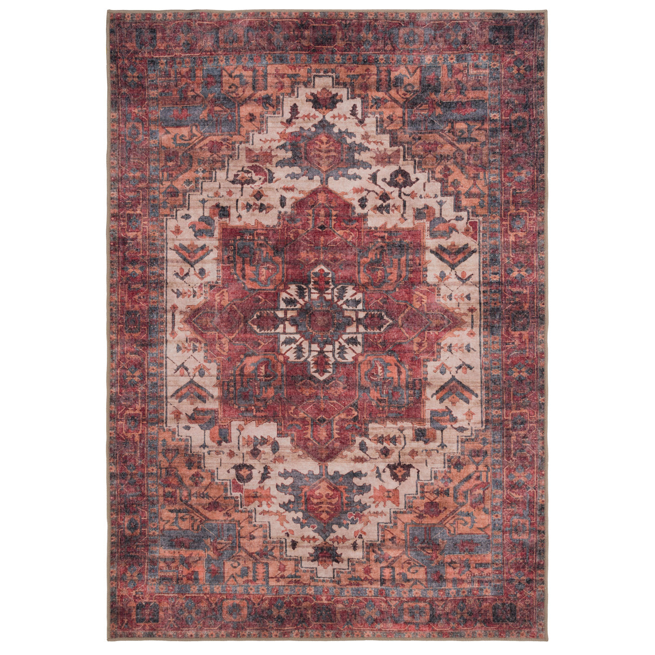 Soft Washable Red Antique Rug - Eliza | Living Room Rugs | Kukoon Rugs ...