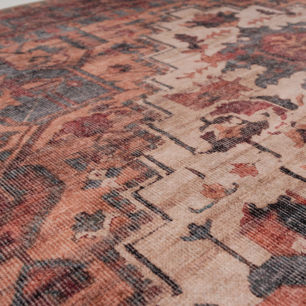 Soft Washable Red Antique Runner - Eliza | Runner Rugs | Kukoon Rugs Online