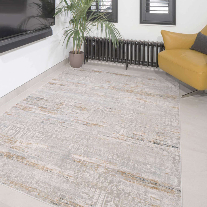 Modern Silver Abstract Living Room Rug - Vincent | Living Room Rugs ...