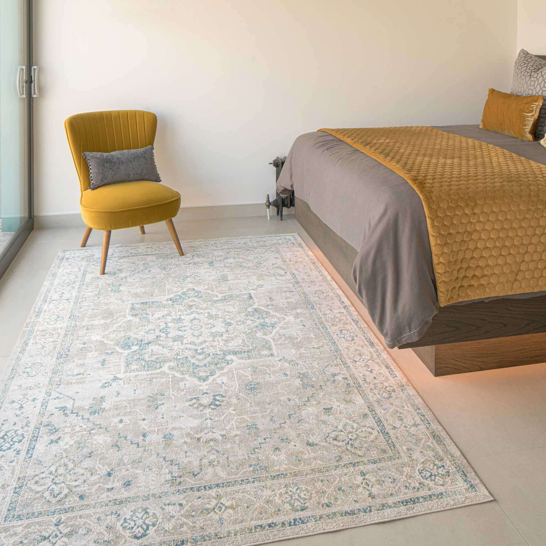 Modern Silver Abstract Living Room Rug - Vincent | Living Room Rugs ...