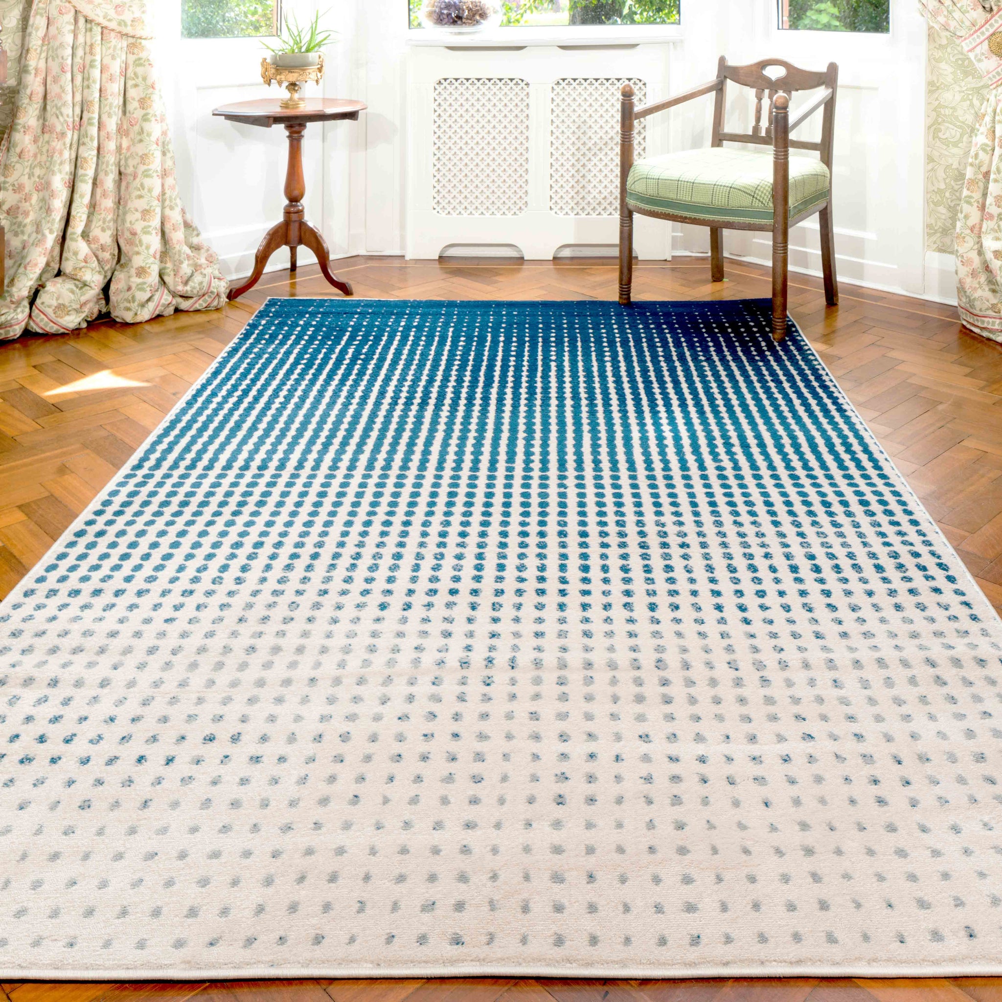 Modern Blue Spotted Ombre Effect Living Room Rug - Dottie | Living Room ...