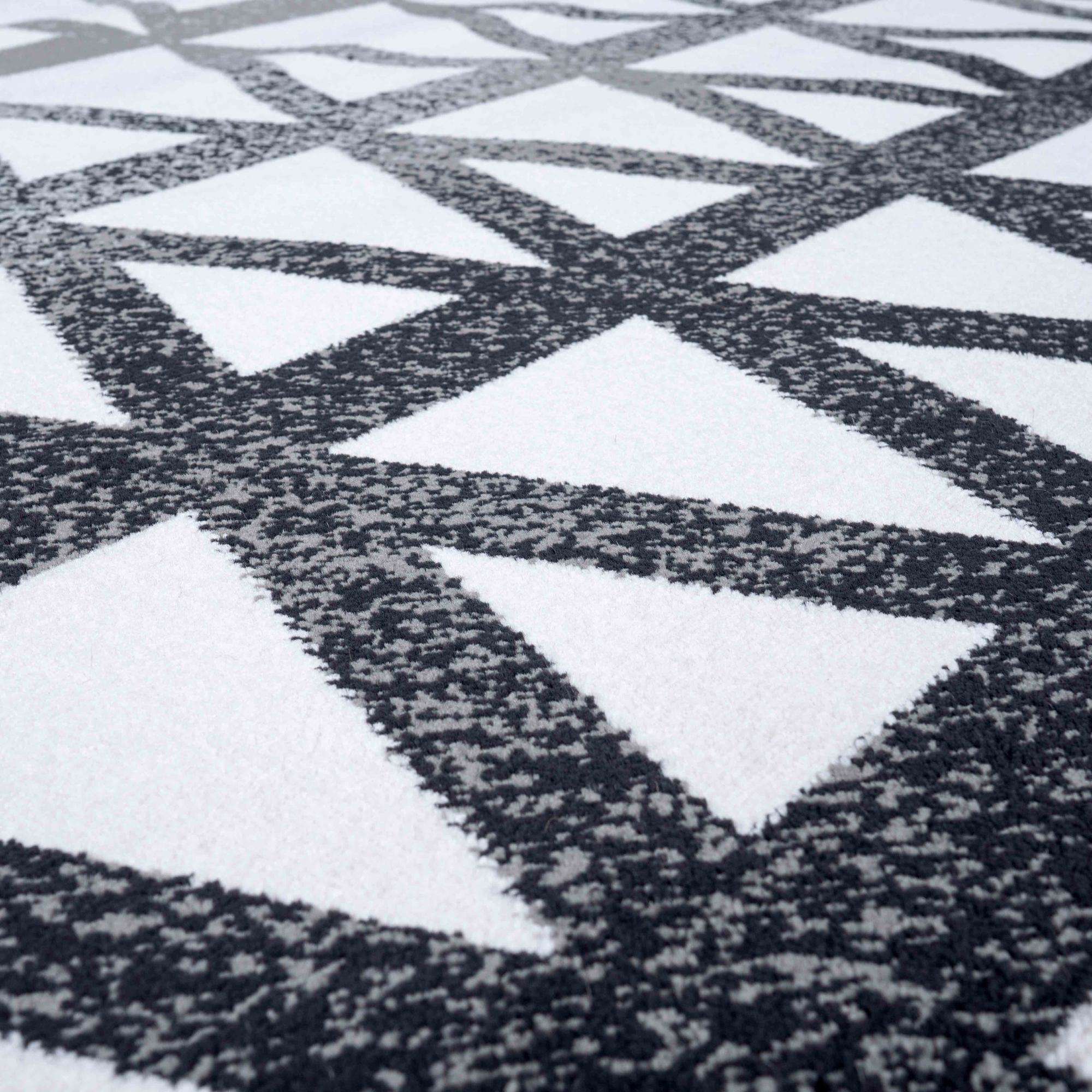 Modern Grey Geometric Triangle Living Room Rug | Living Room Rugs ...