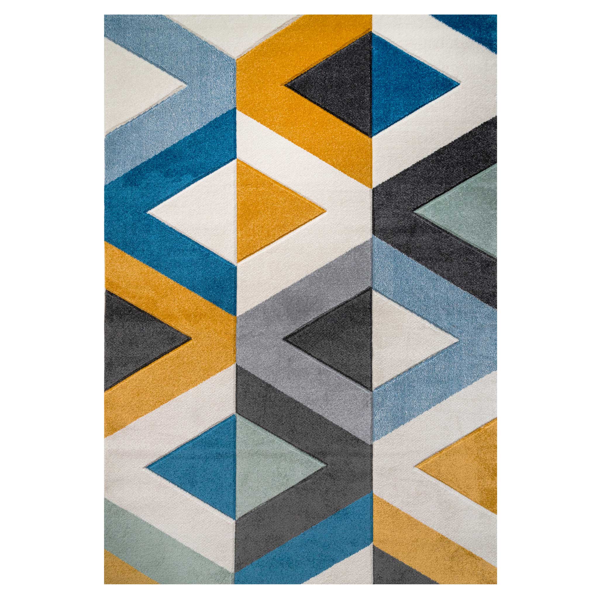 Multicolour Woven Geometric Area Rug - Angora | Living Room Rugs ...