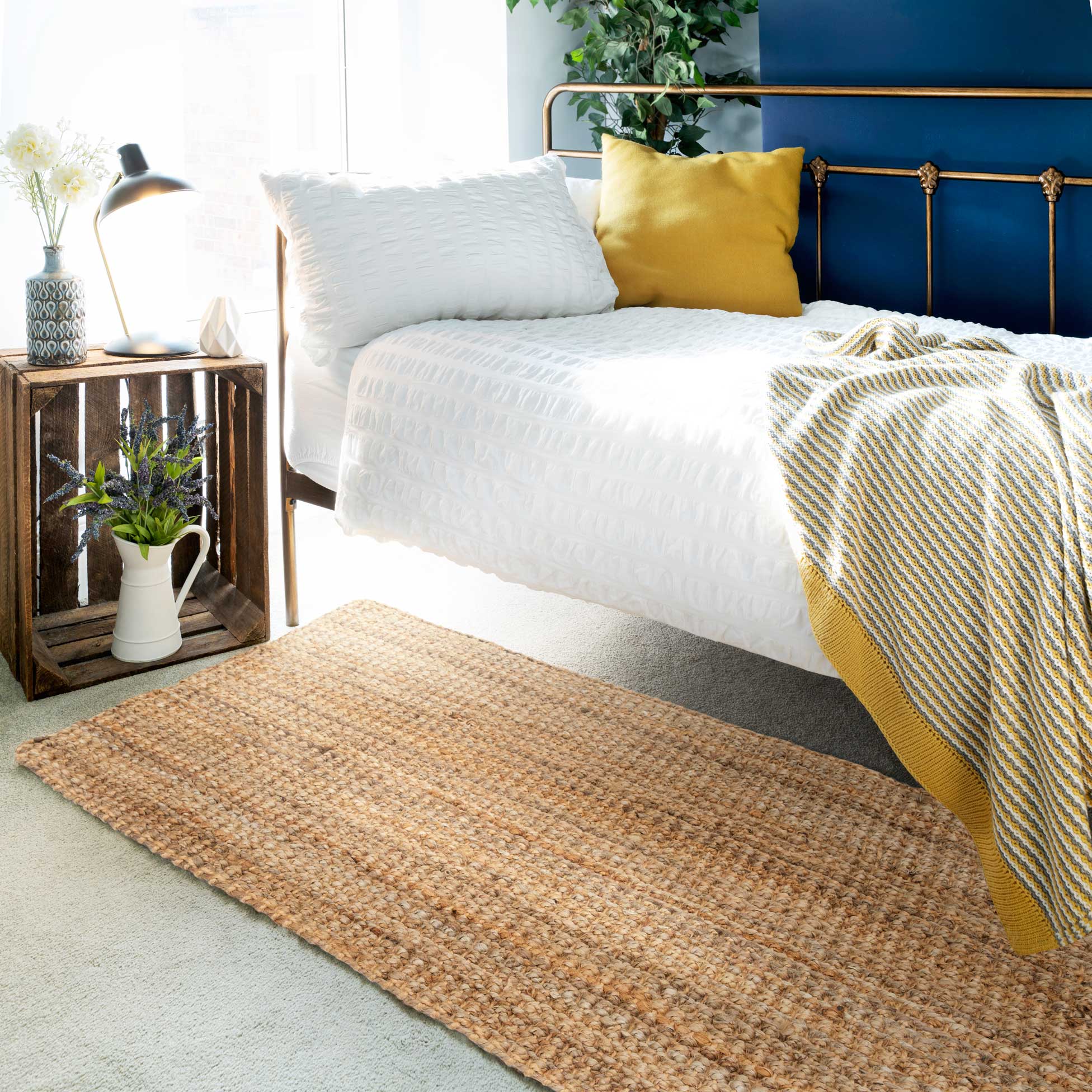 Rustic Jute Sisal Brown Natural Area Rugs - Boucle | Living Room Rugs ...