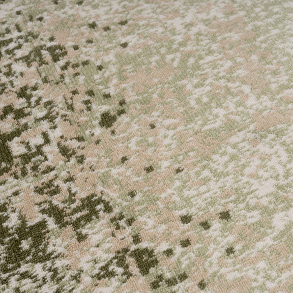 Earthy Green Abstract Rug - Barrow | Living Room Rugs | Kukoon Rugs Online