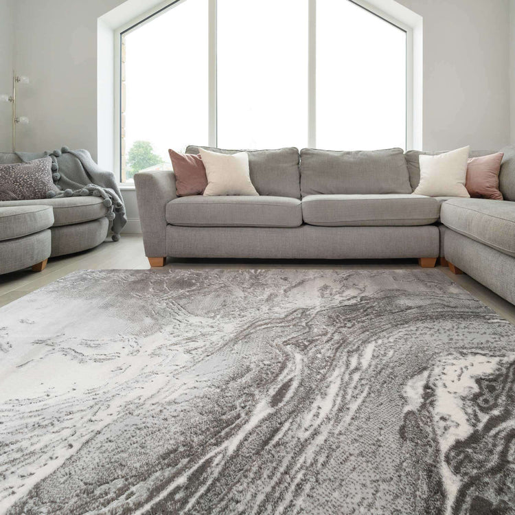 Modern Grey Textured Living Room Rug | Living Room Rugs | Kukoon Rugs ...
