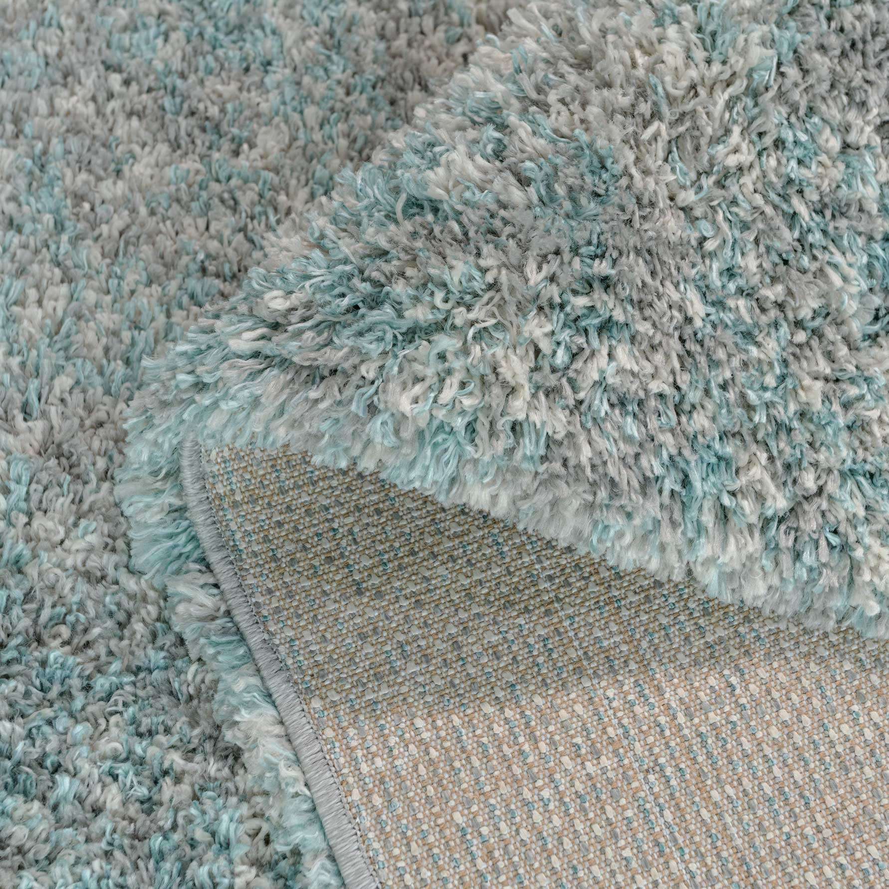 Soft Mottled Duck Egg Shaggy Area Rug - Camberley | Living Room Rugs ...
