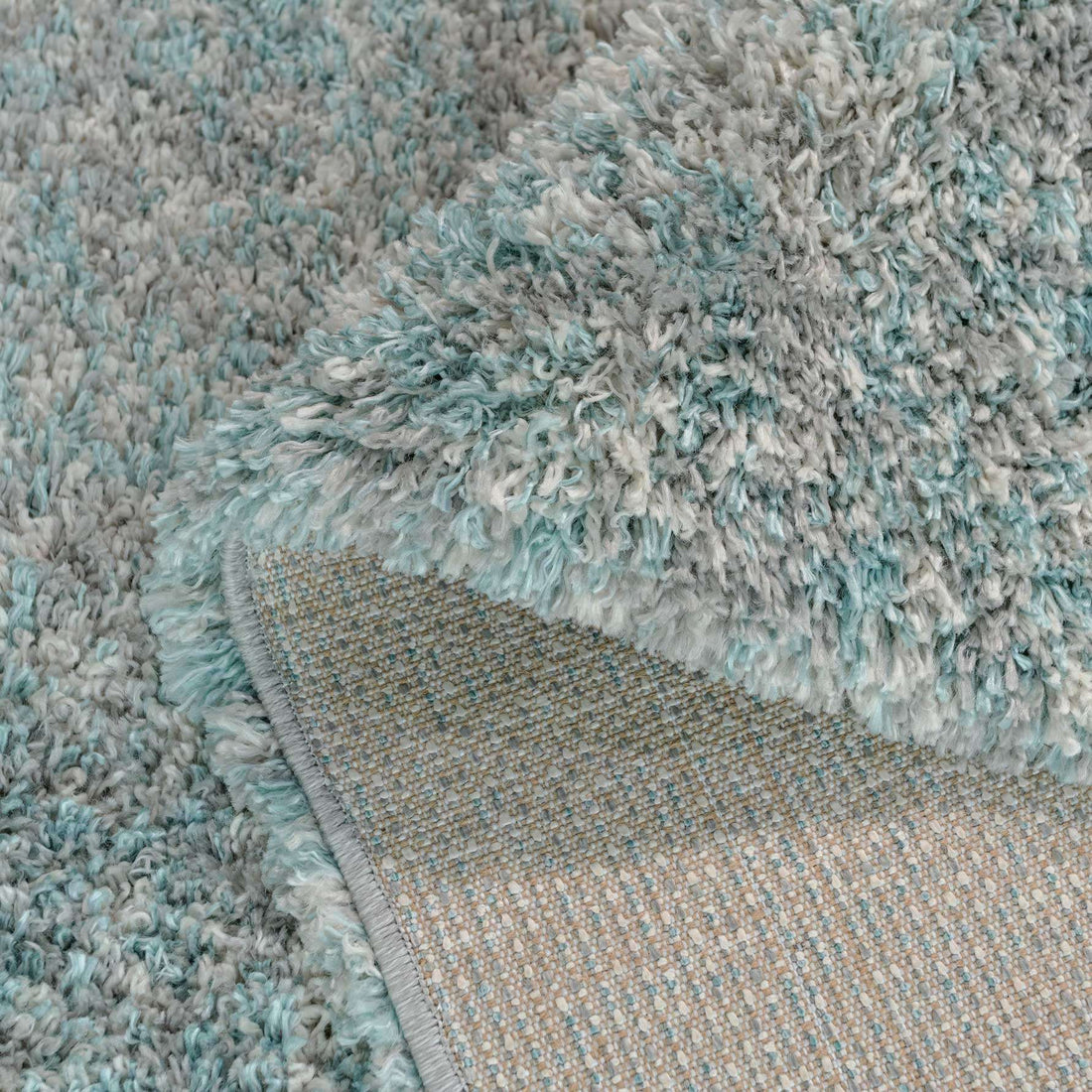Soft Mottled Duck Egg Shaggy Area Rug - Camberley | Living Room Rugs ...