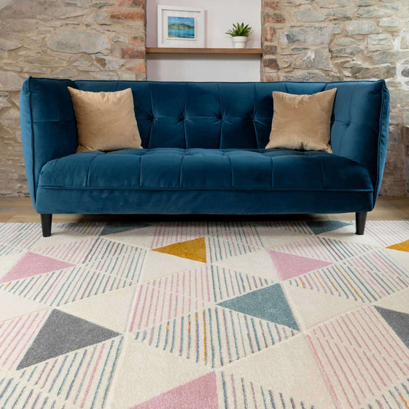 Pastel Pentagon Living Room Rug | Living Room Rugs | Kukoon Rugs Online