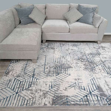 Distressed Abstract Beige Area Rug | Living Room Rugs | Kukoon Rugs Online