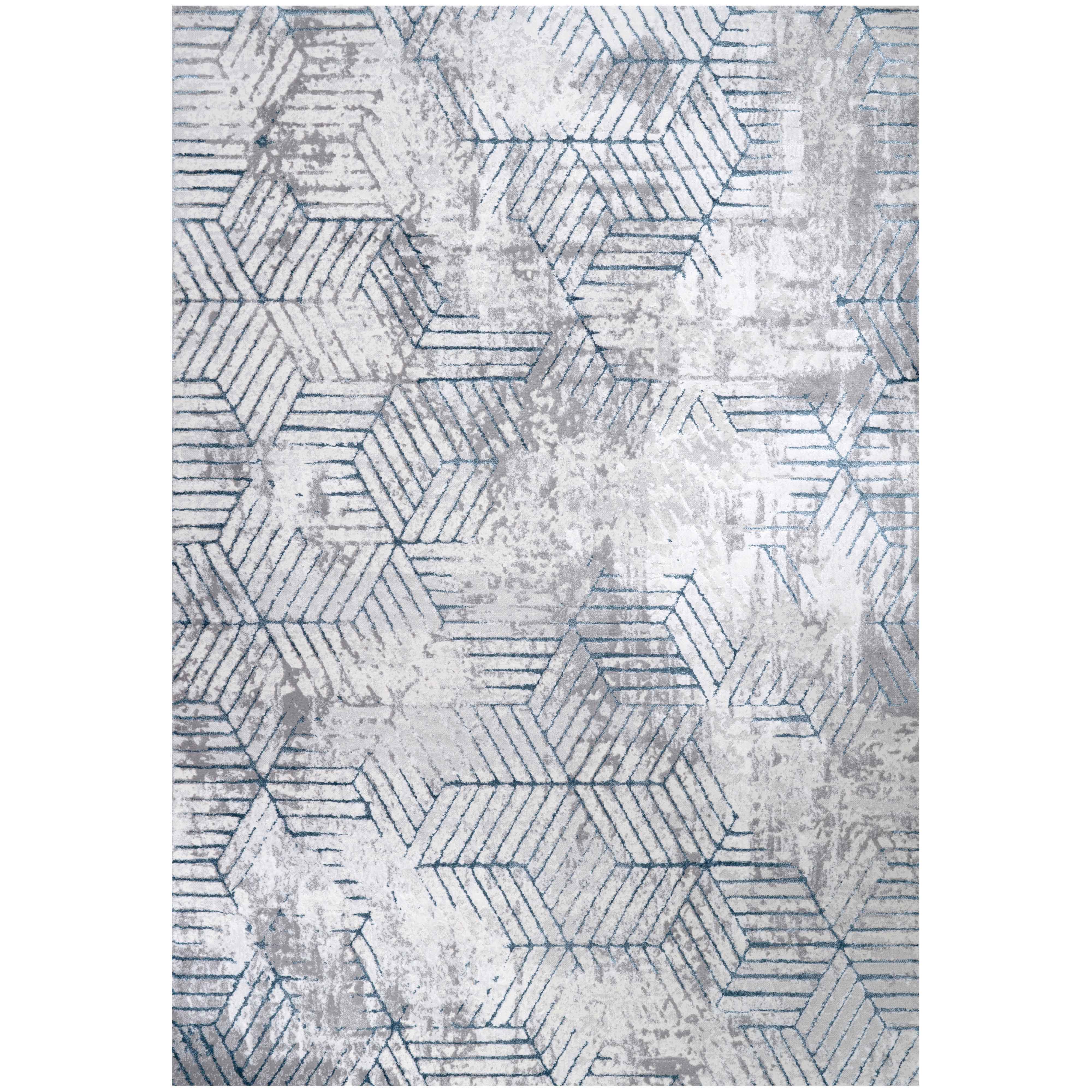 Modern Blue Abstract Geometric Living Room Rugs | Living Room Rugs ...
