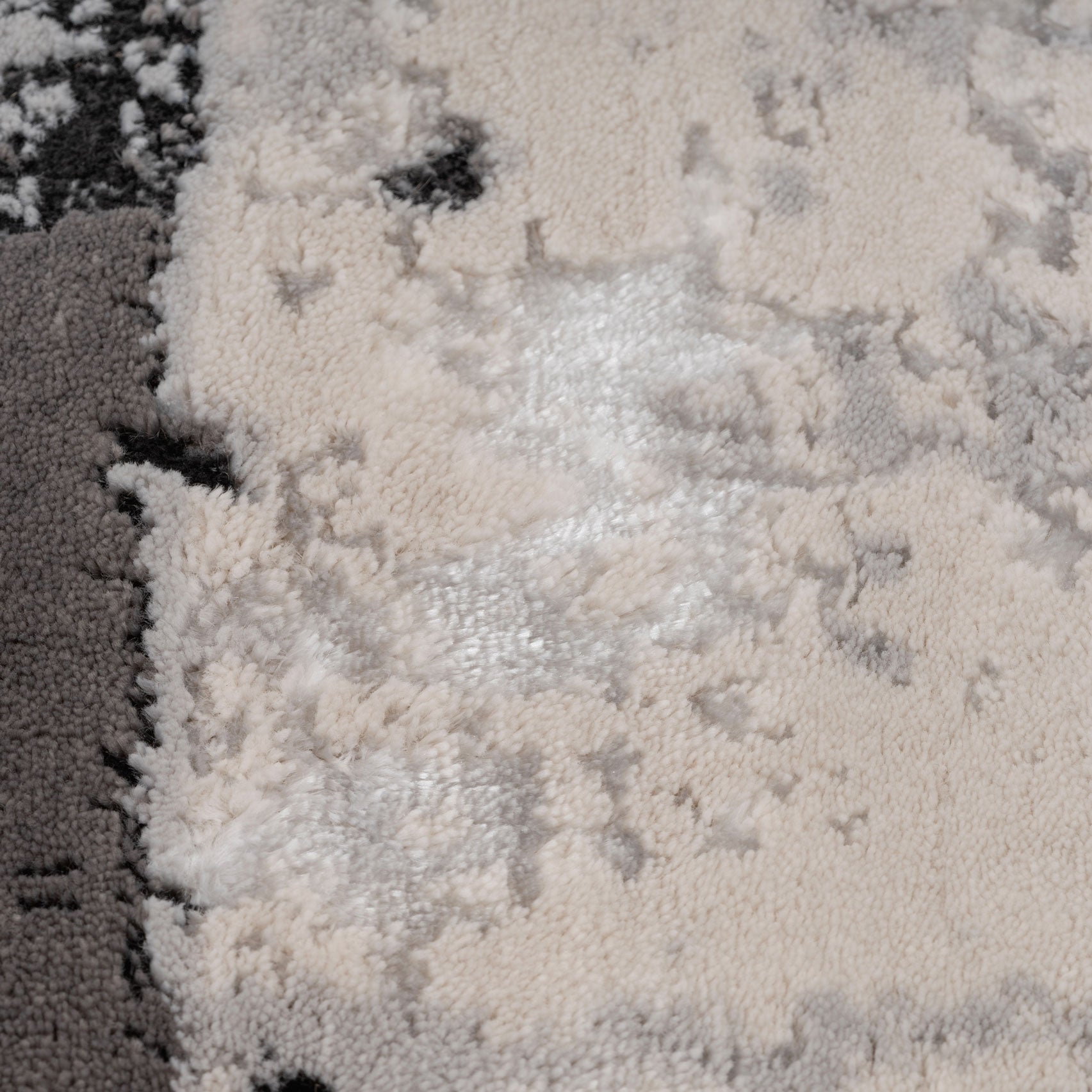 Distressed Abstract Grey Black Area Rug | Living Room Rugs | Kukoon ...