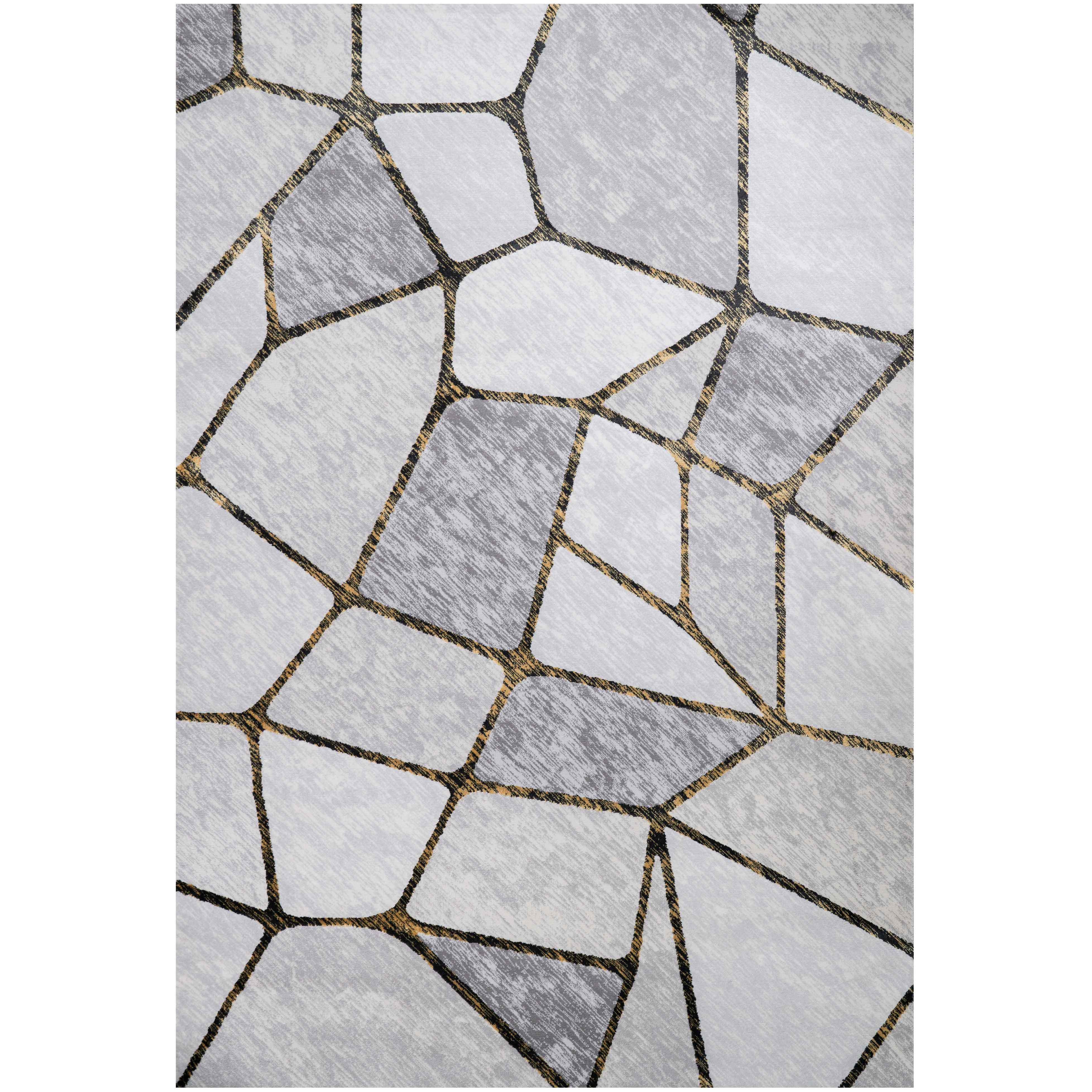 Modern Gold Abstract Mosaic Living Room Rugs | Living Room Rugs ...