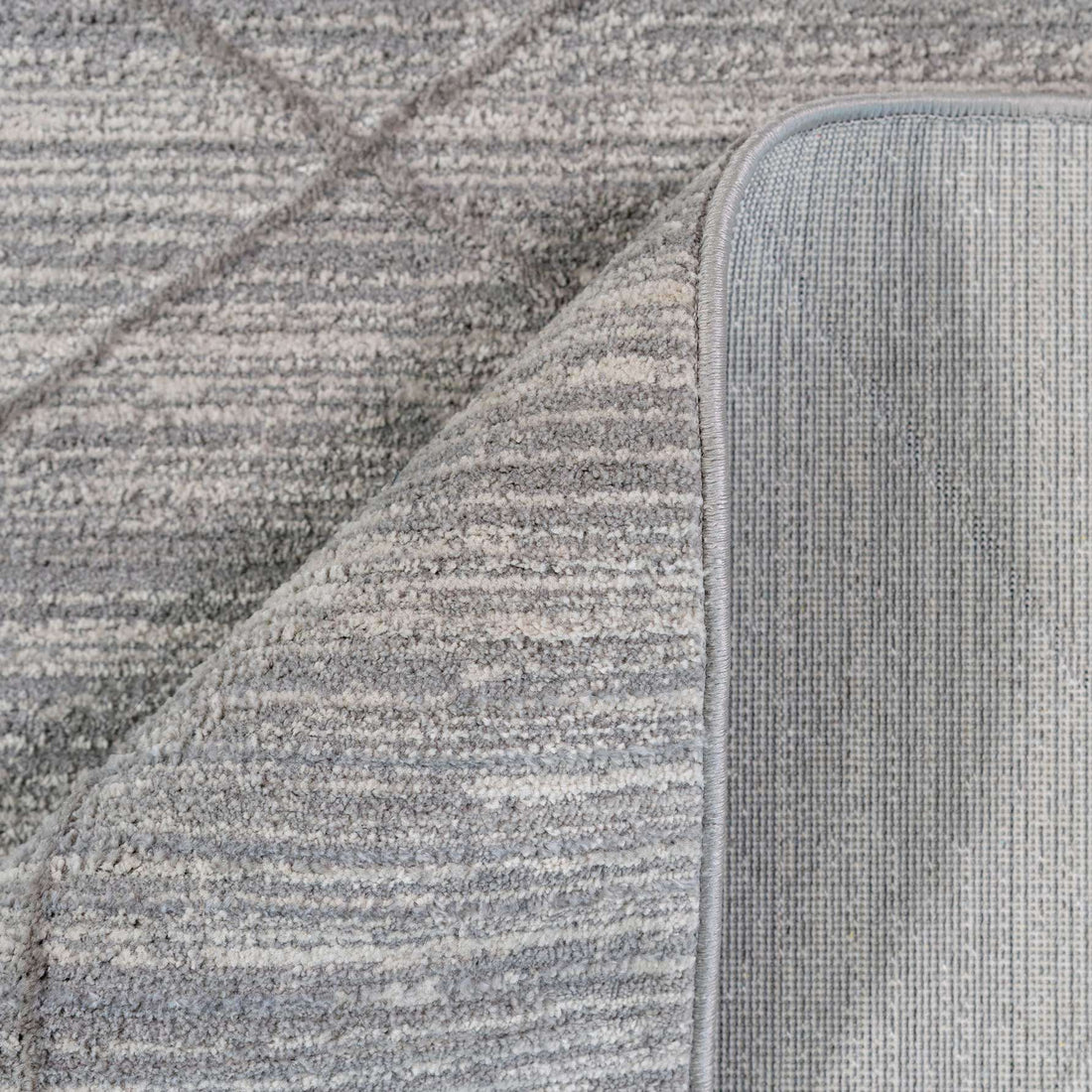 Luxury Textured Grey Geometric Rug | Living Room Rugs | Kukoon Rugs Online